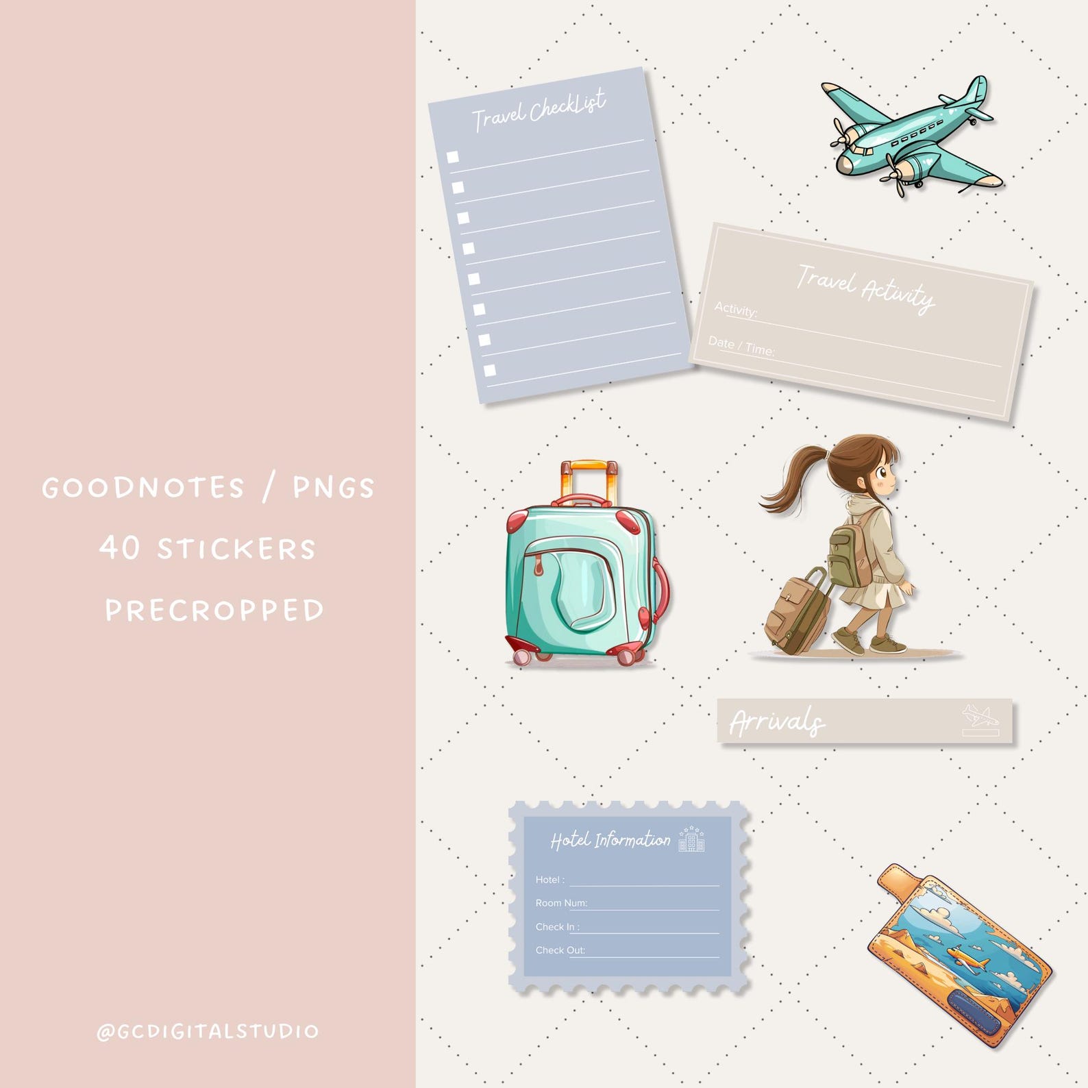 Travel Digital Stickers Pack - Perfect for Planners, Journals ...