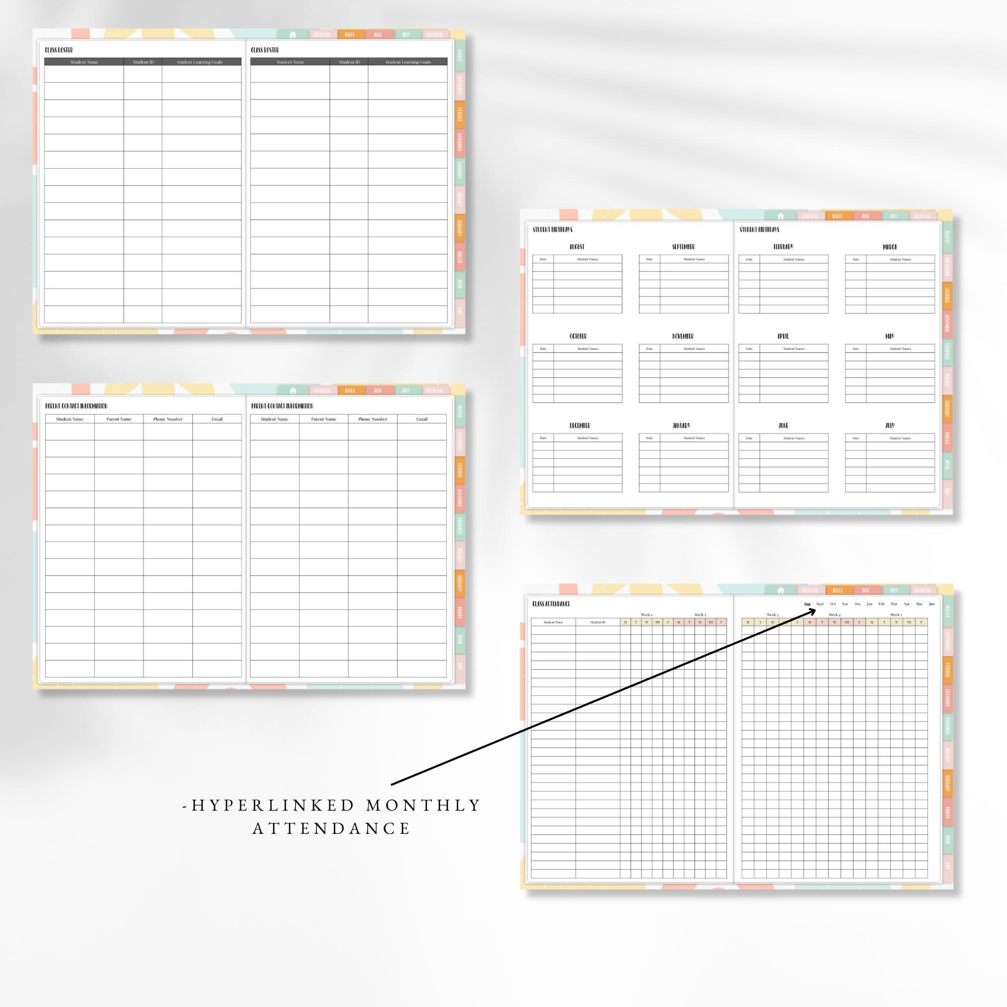 2024 Teacher Planner Printable Digital Download Academic Planner Lesson ...