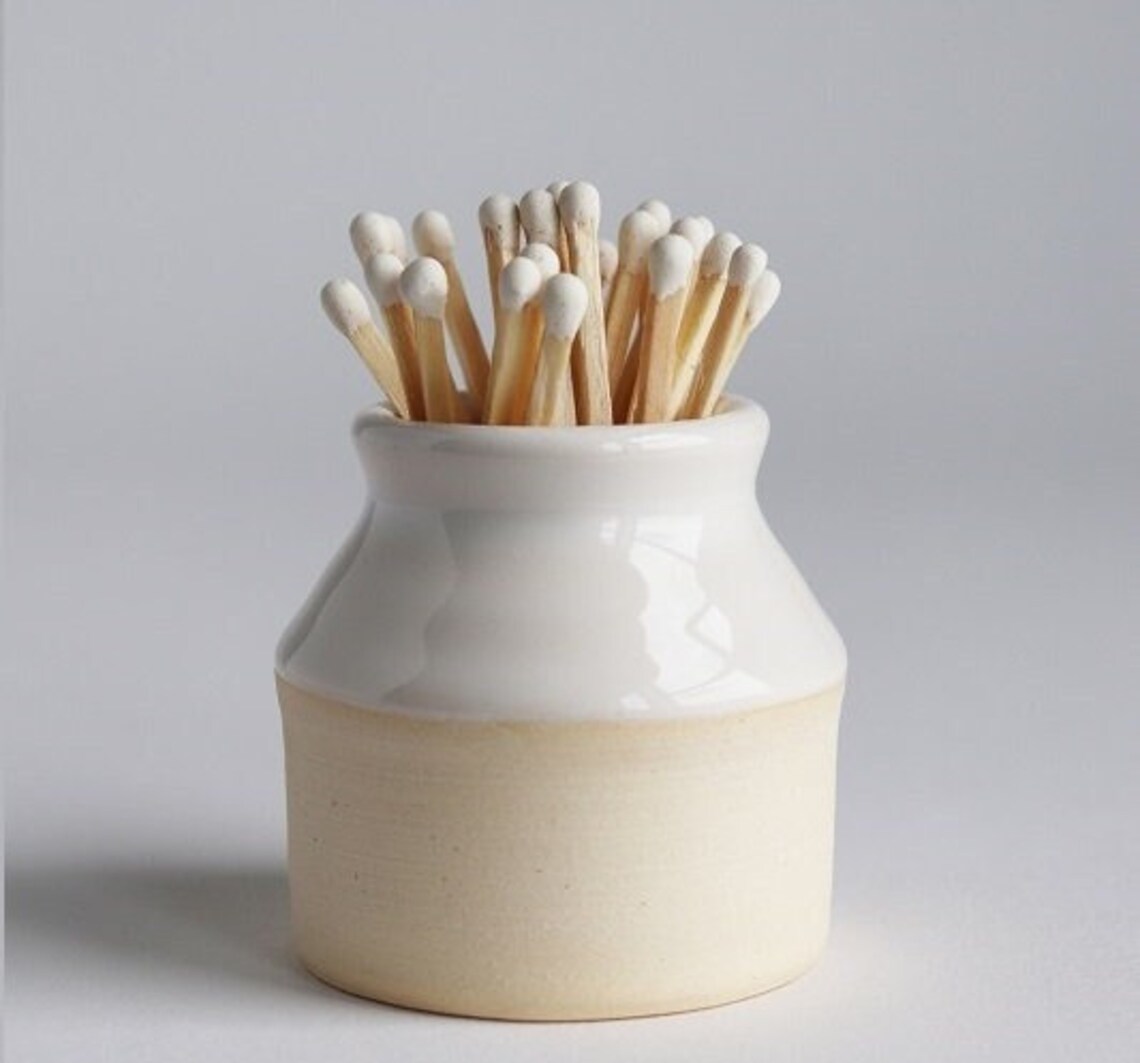 Match Striker and Matches: Two Toned White and Cream - Etsy