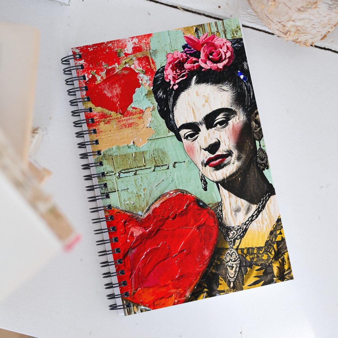 Frida Kahlo Red Heart Love Valentines Day Fun Boho Artsy Spiral ...