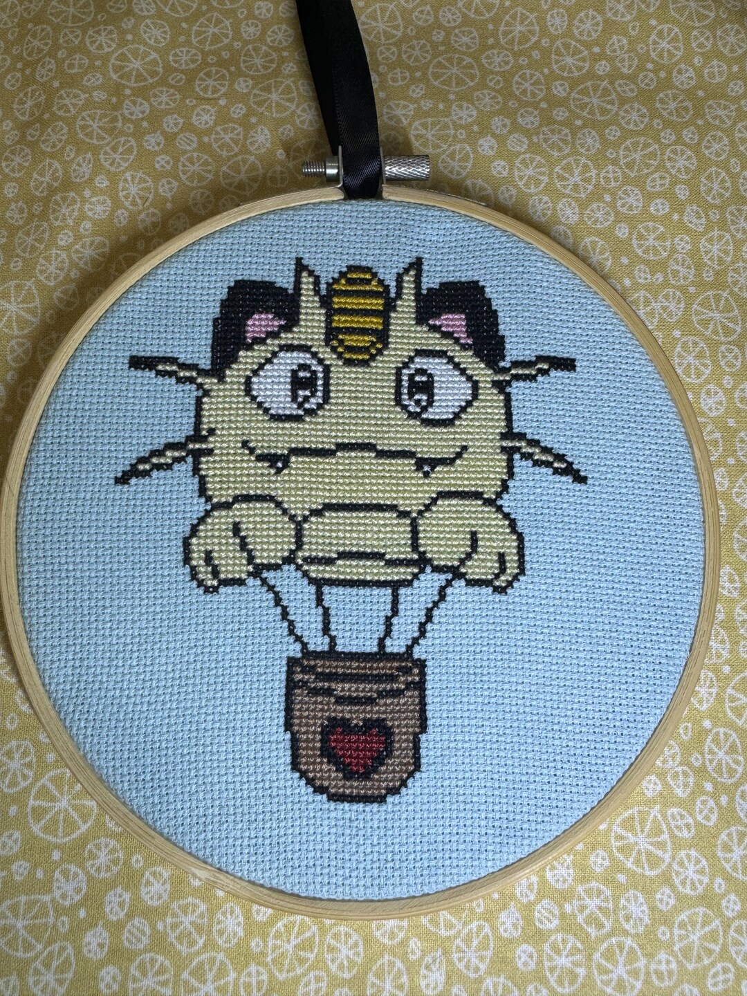 Meowth Hot Air Balloon Cross Stitch - Etsy