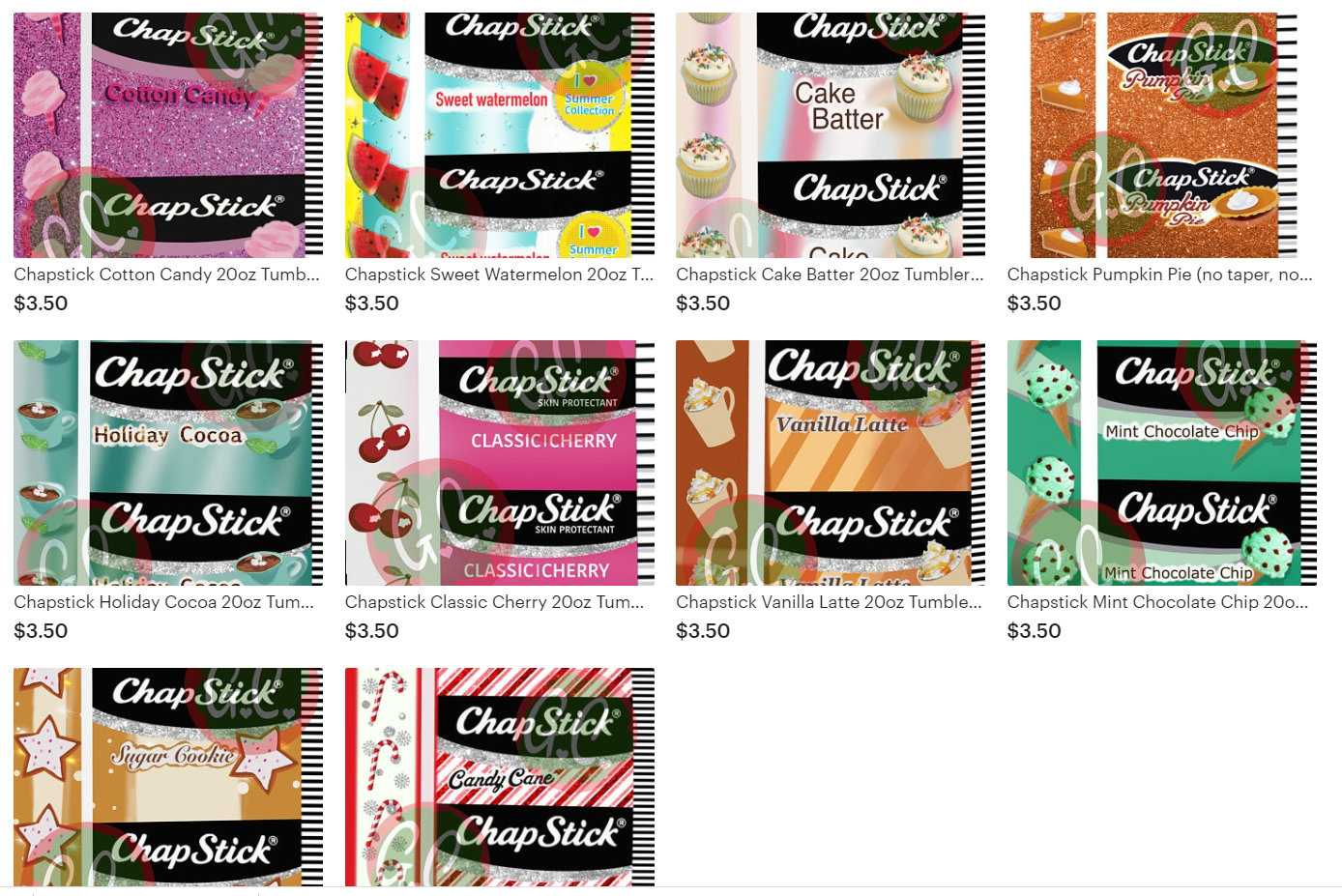 Chapstick BIG Bundle 10 Designs 20oz Tumbler Straight Wrap - Etsy