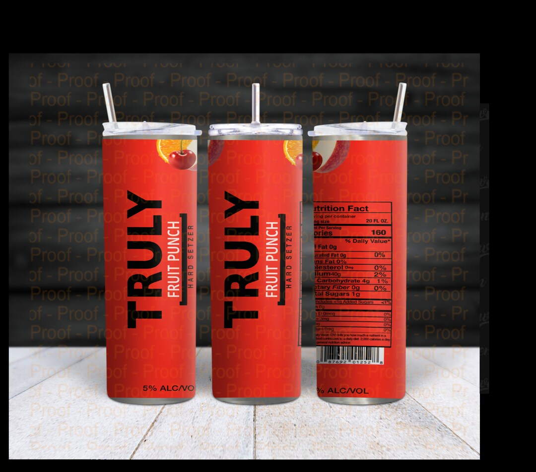 TRULY Fruit Punch Inspired 20oz Straight Tumbler Wrap Digital Download ...