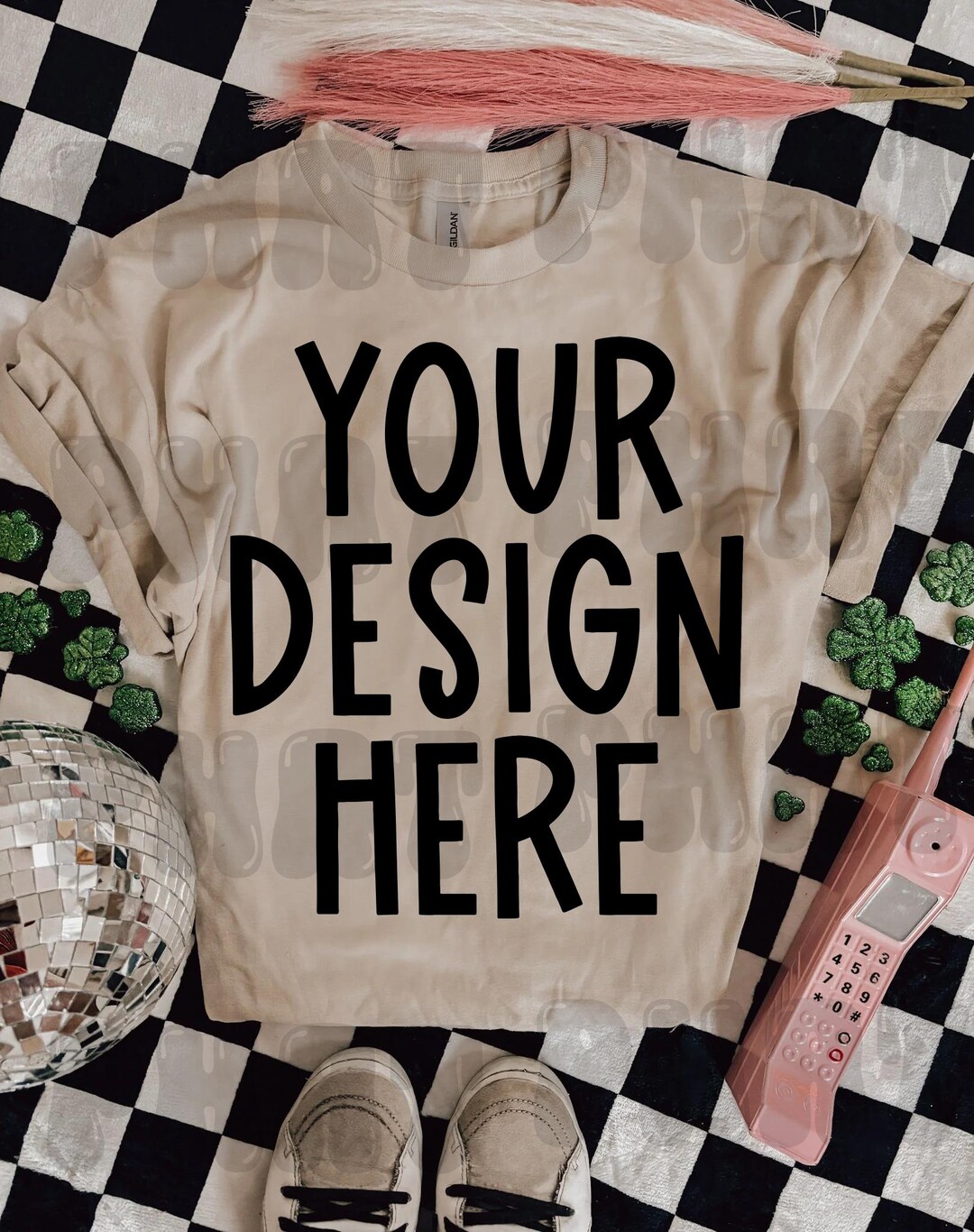 SAND G800 GILDAN MOCKUP St Patrick’s Flat Lay Mockup Tshirt Jpeg ...