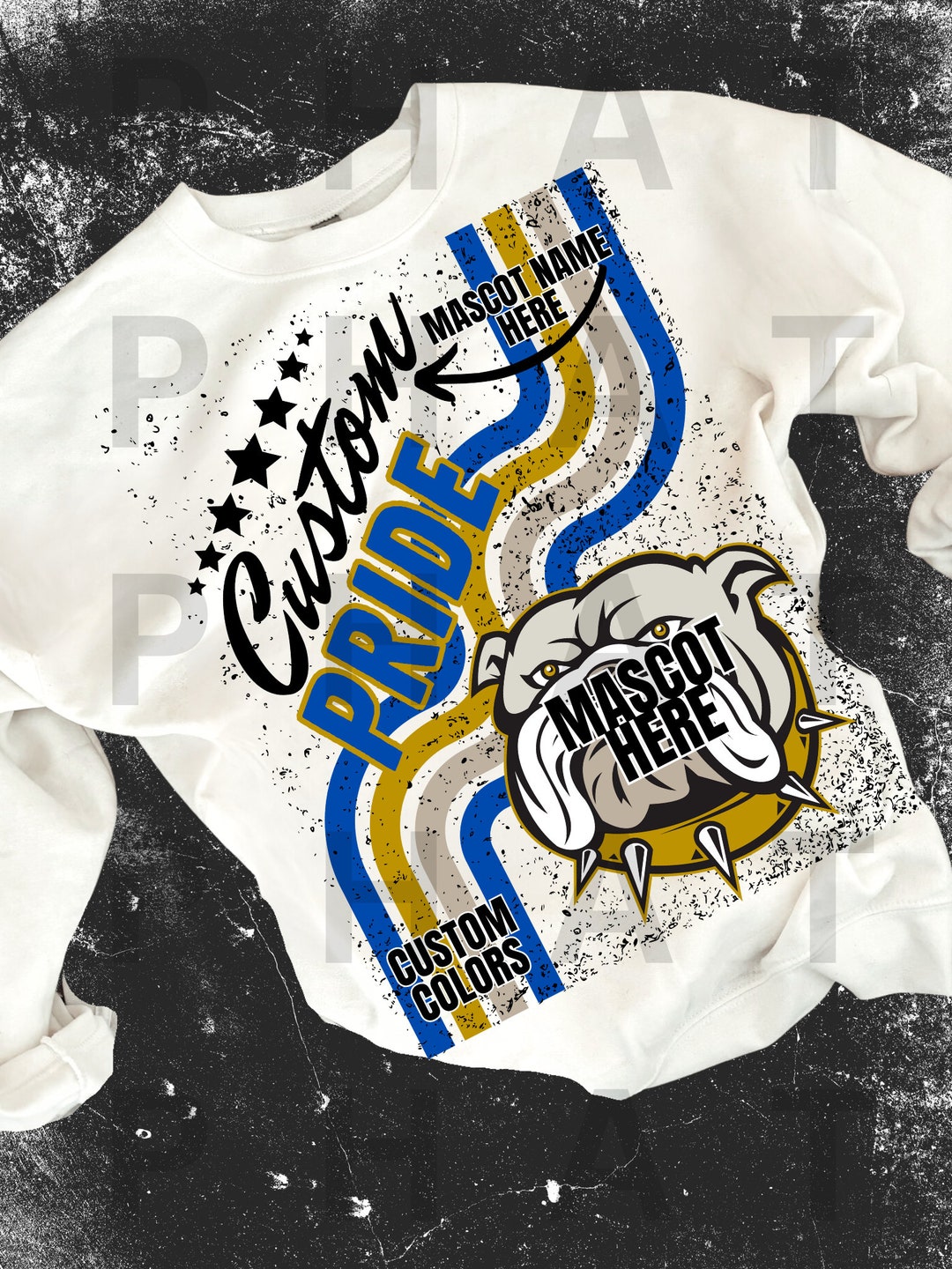 CUSTOM Retro Vintage Distressed School Mascot Png Big Pride Png School ...