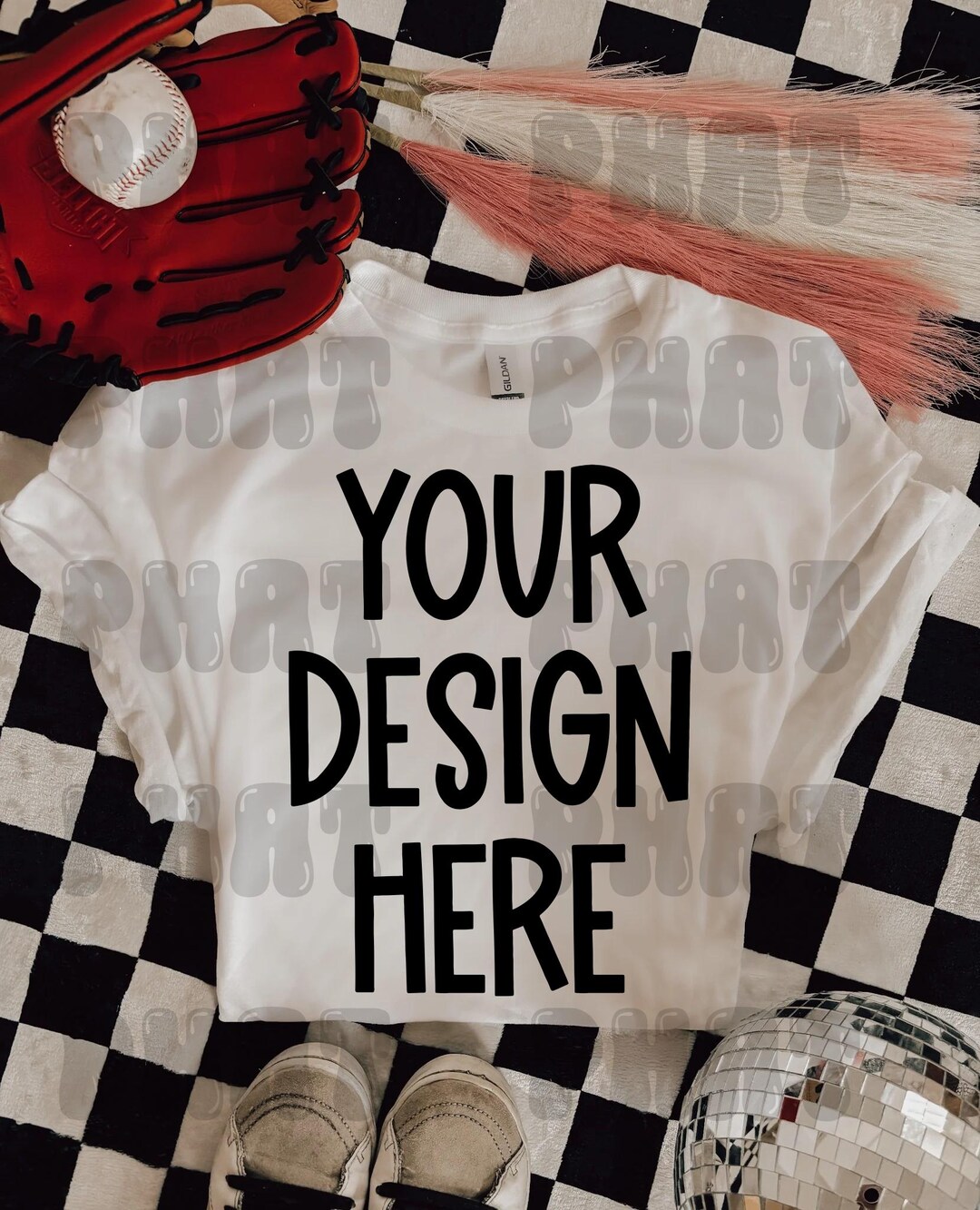 White G800 GILDAN MOCKUP Baseball Flat Lay Mockup Tshirt Jpeg Popular ...