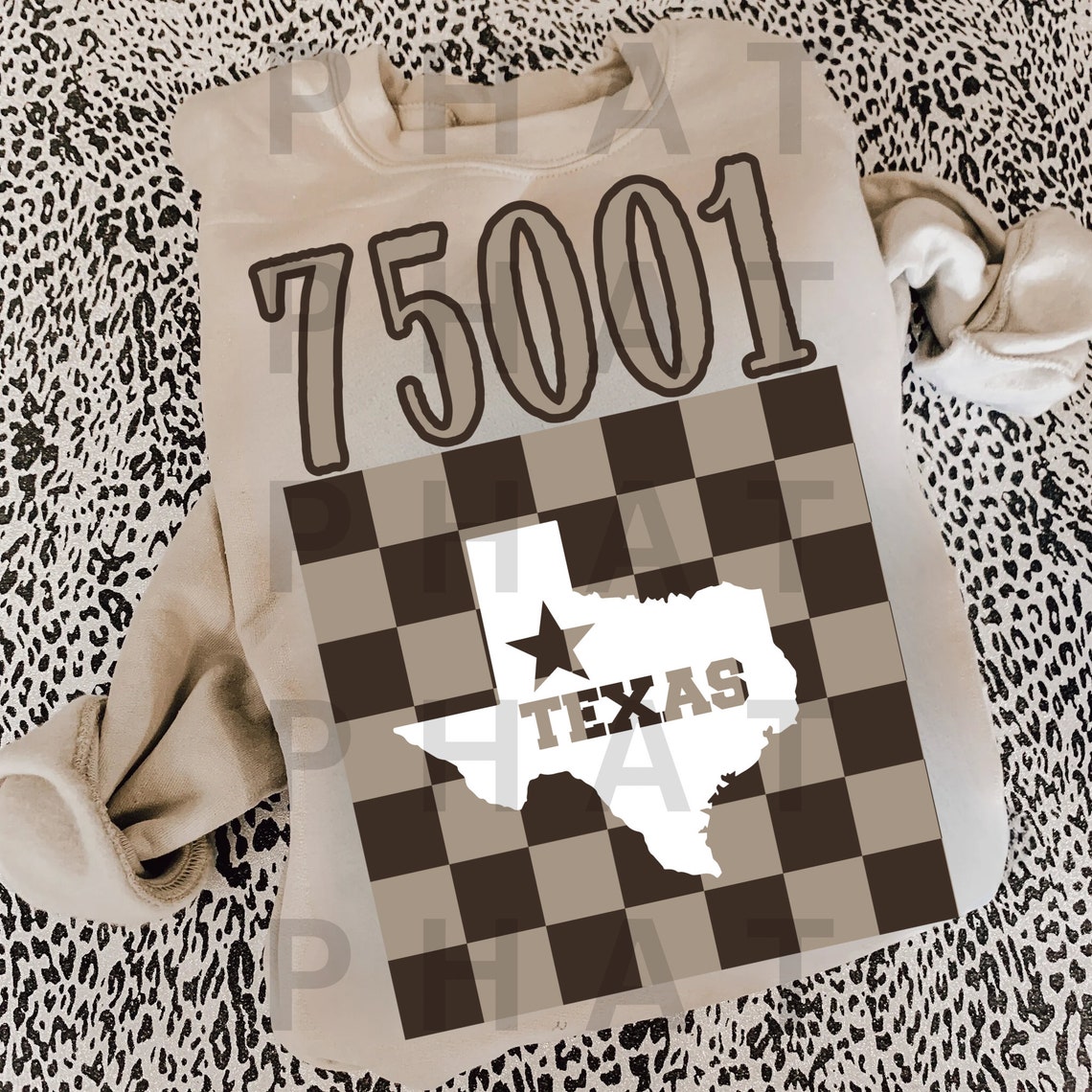 Custom Texas Zipcode Checkered PNG Graphic (digital Download) - Etsy