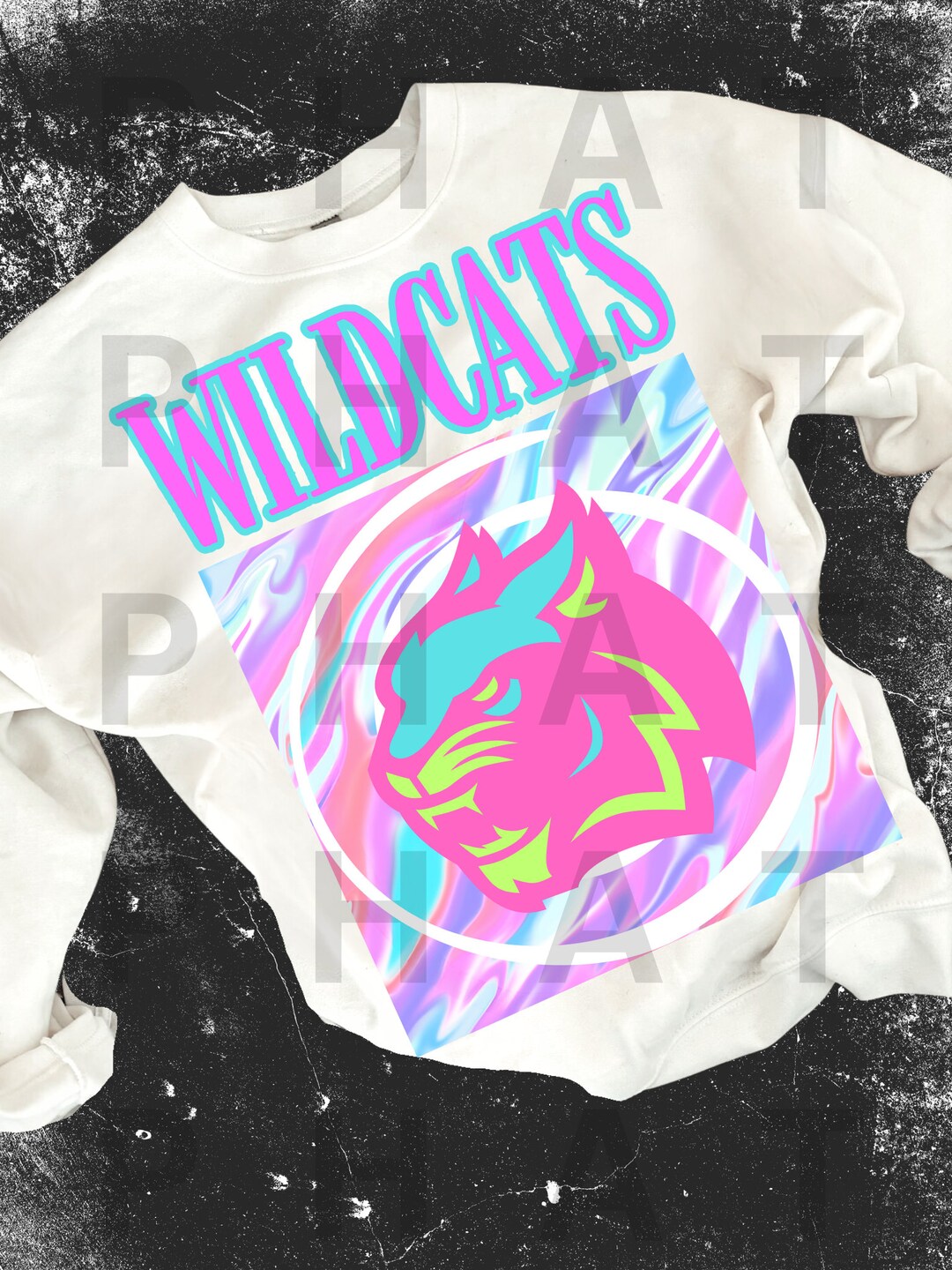 Retro Neon Bright School Mascot Wild Cat Png Bright Preppy Aesthetic ...