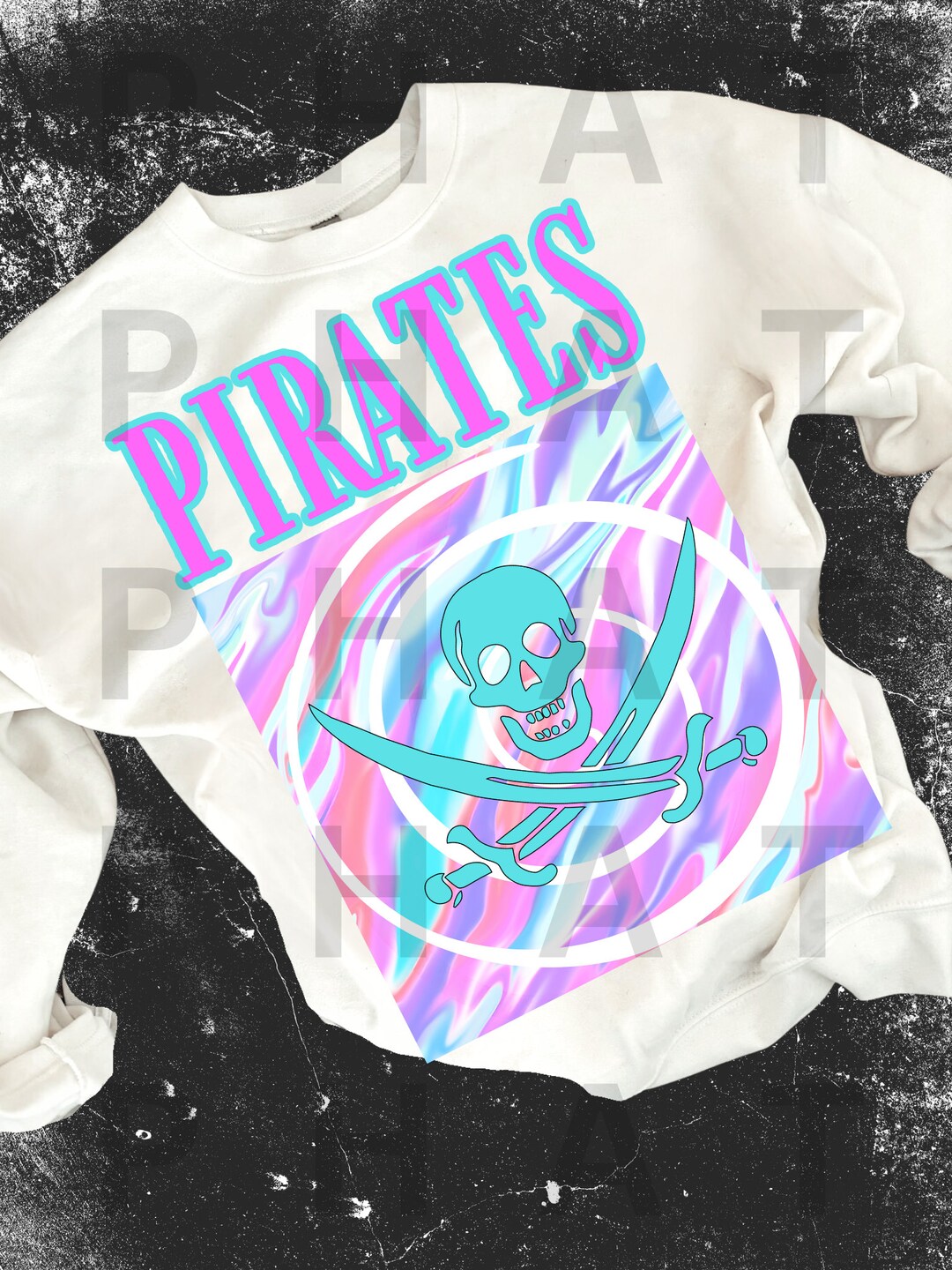 Retro Neon Pirate Mascot PNG, Bright Preppy Design (digital Download ...
