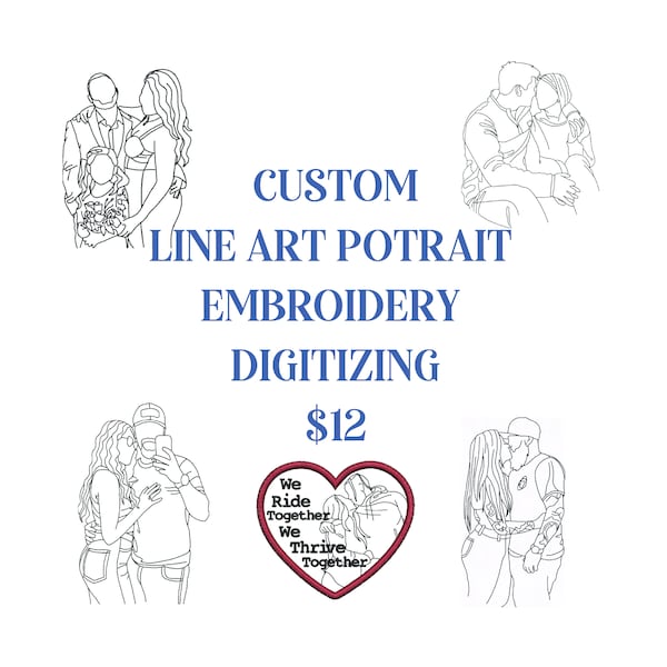 Line Art Portrait Embroidery - Etsy