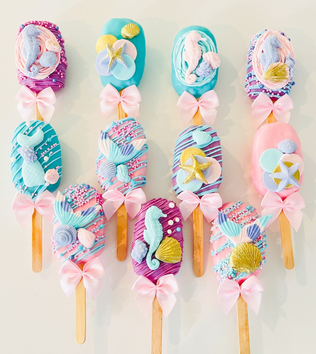 Paquete de postres de sirena Fiesta bajo el mar / Cake Pops de sirena ...