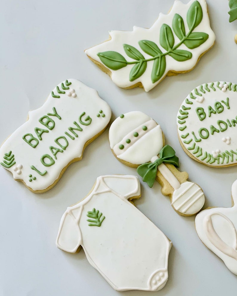 Greenery Baby Shower Cookies Baby Shower Sugar Cookies Baby | Etsy