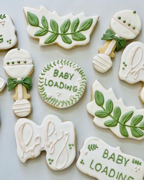 Greenery Baby Shower Cookies Baby Shower Sugar Cookies Baby | Etsy