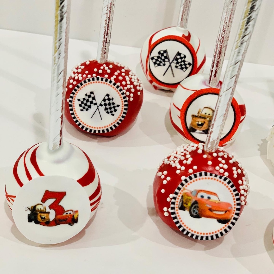 Disney Cars Cake Pops, Mcqueen Cars Cake Pops, Party Favors, Birthday ...