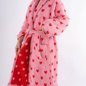 Heart Chenille Turkish Cotton Robe: Plush Terry Cloth Bathrobe - Etsy