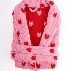 Heart Chenille Turkish Cotton Robe: Plush Terry Cloth Bathrobe - Etsy