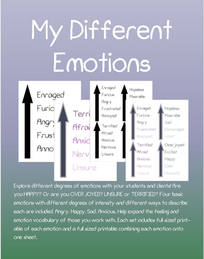 Degrees of Emotion Black and White Color Rating - Etsy