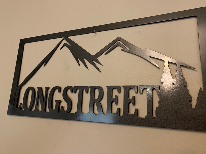 Custom Name With Mountain Background Custom Metal Sign - Etsy