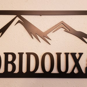 Custom Name With Mountain Background, Custom Metal Sign, Family Name ...