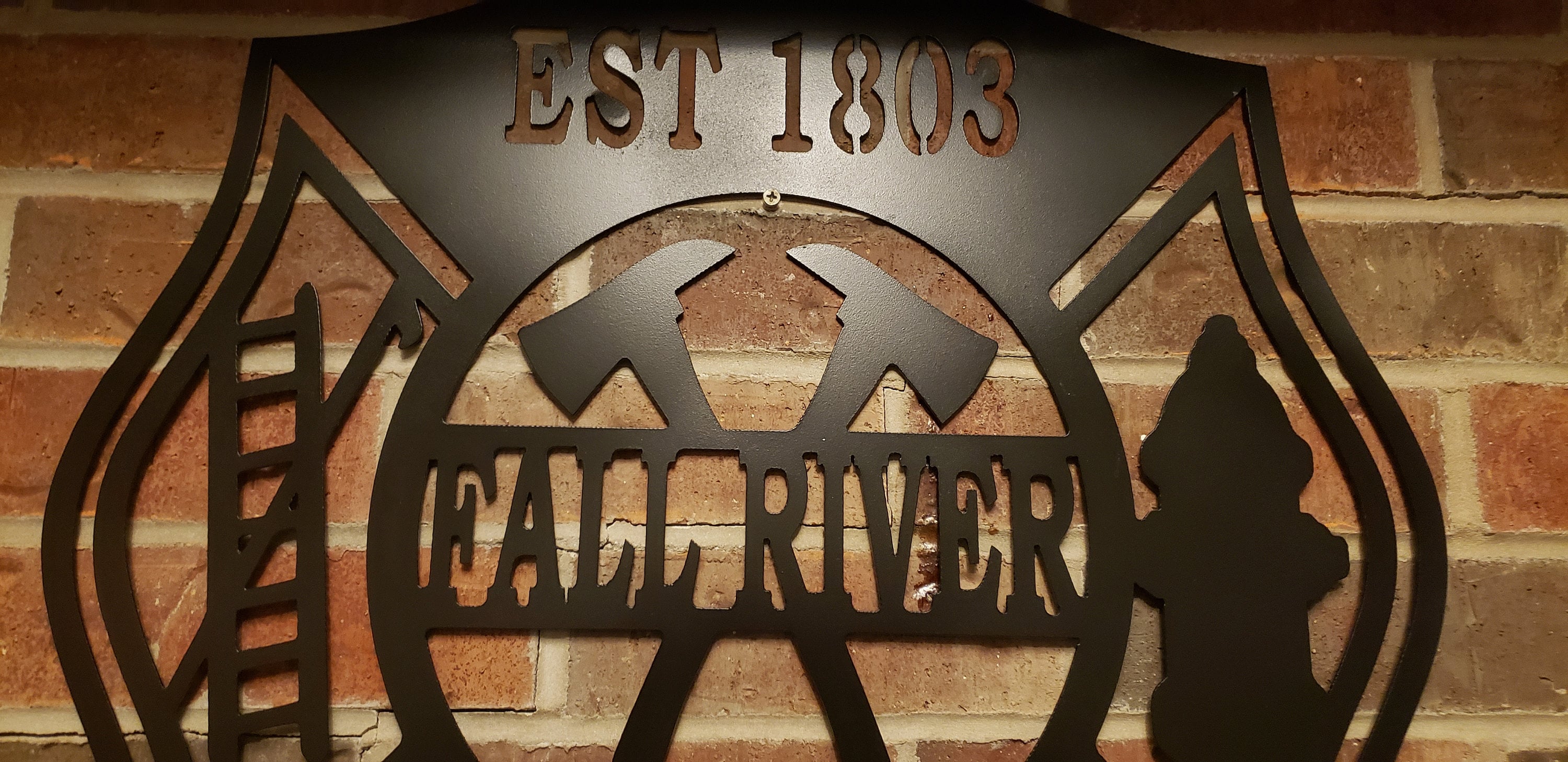 Custom Metal Fireman Shield Personalized Firefighter Emblem | Etsy