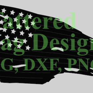 Tattered Flag Design in SVG, DXF, and PNG Files - Etsy
