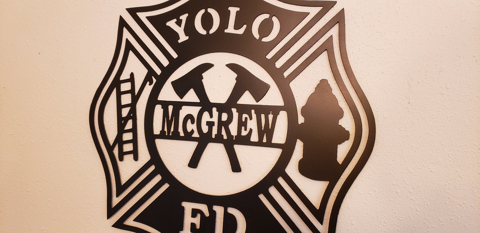 Custom Metal Fireman Shield, Personalized Firefighter Emblem Cutout - Etsy