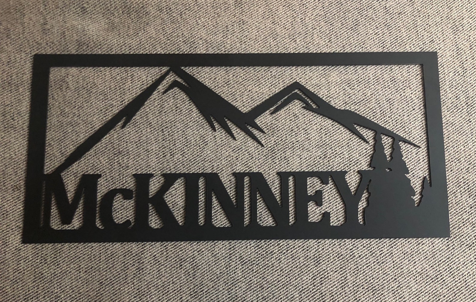 Custom Name With Mountain Background Custom Metal Sign - Etsy