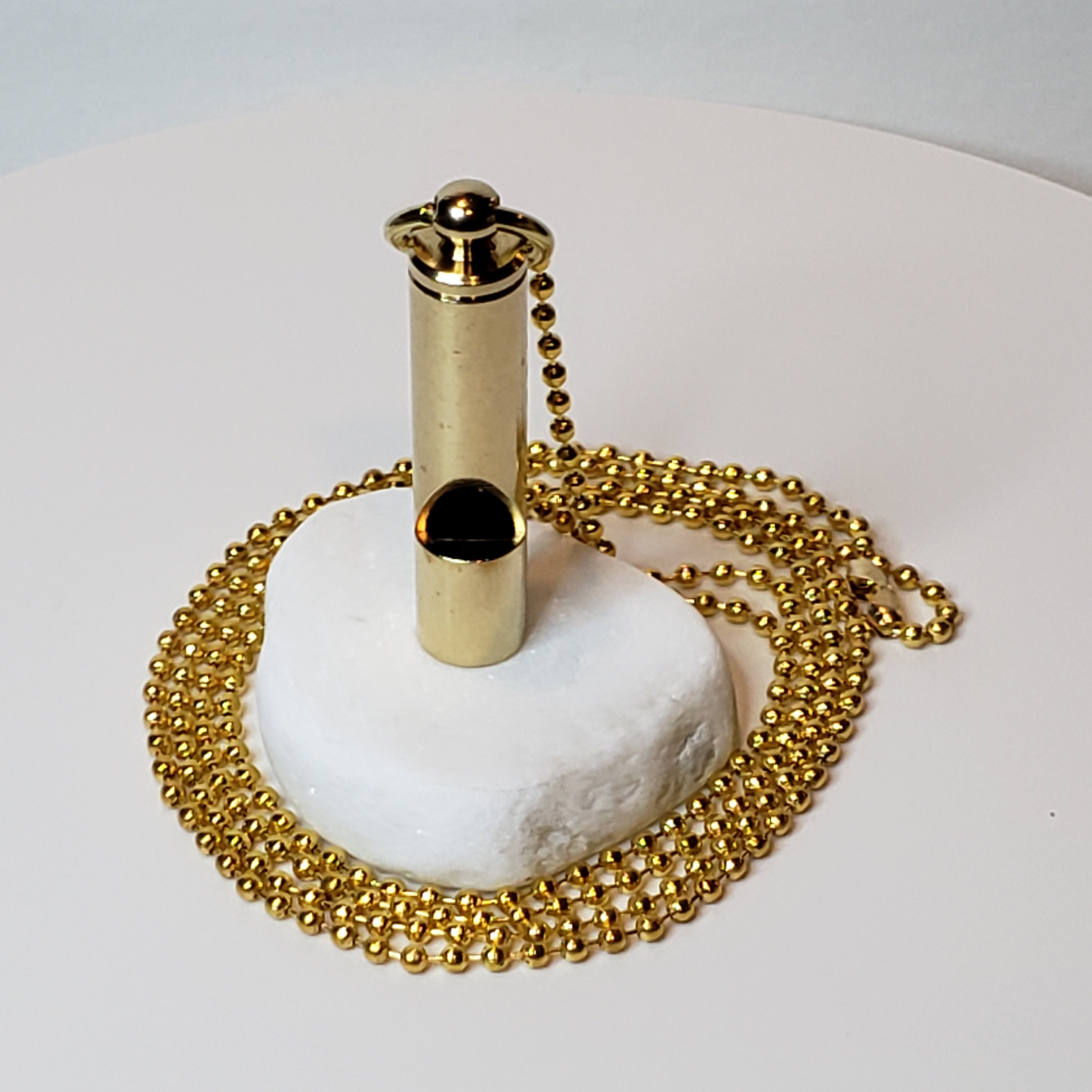 Premium Brass Whistle Necklace in Matte Finish or Shiny Gold Chain in ...