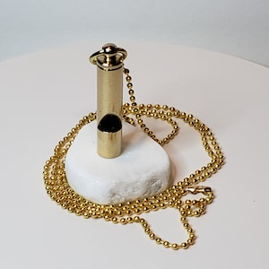 Premium Brass Whistle Necklace in Matte Finish or Shiny Gold Chain in ...