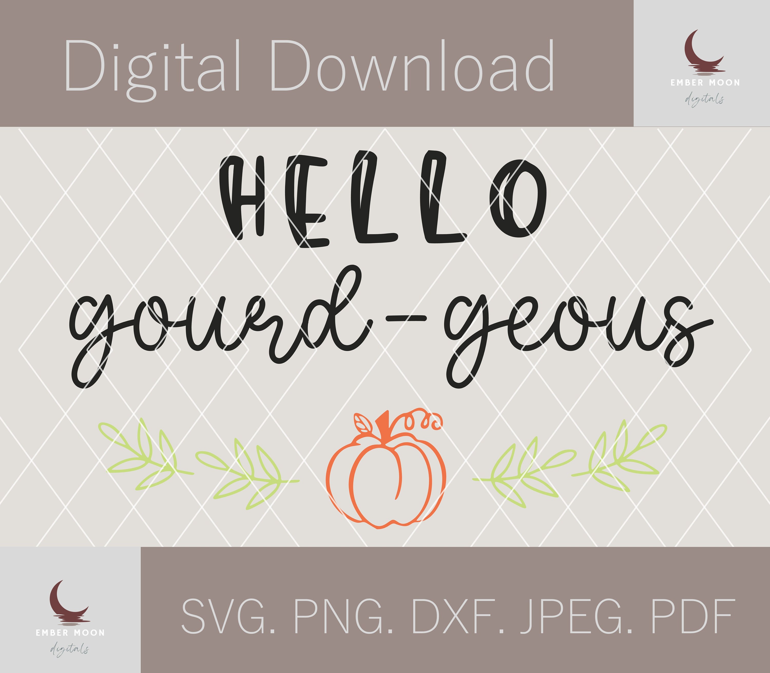 Hello Gorgeous Svg Hello Gourdgeous Svg Halloween Fall - Etsy