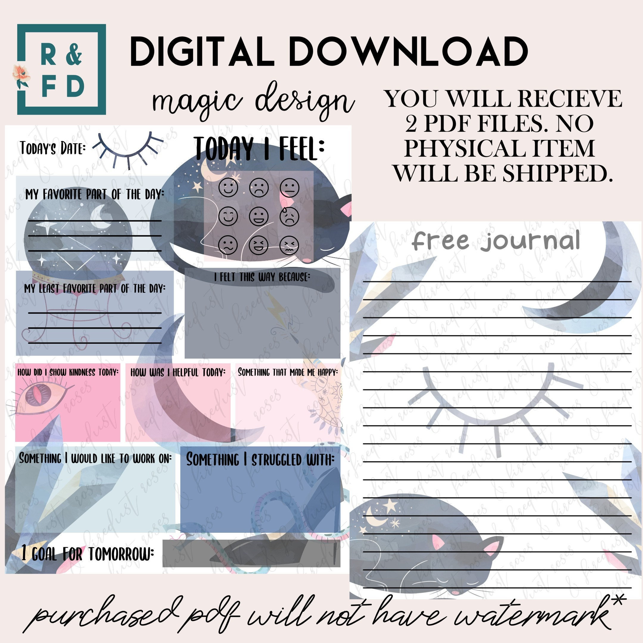 Kids Printable Journal, Kids Daily Journal, Kids Diary, Wellness, Kids ...