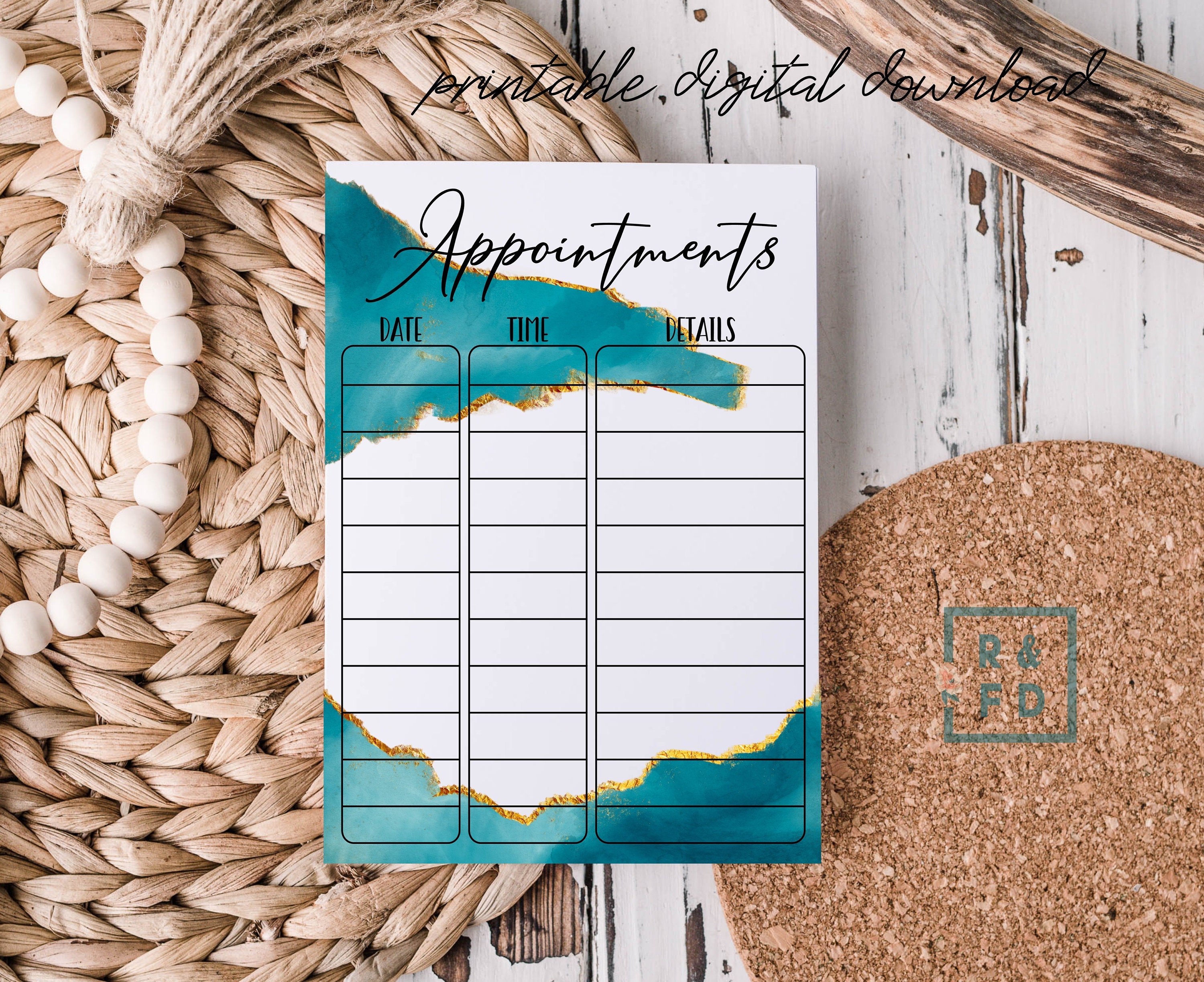 Appointment Tracker Log, Printable Journal, PDF Digital Download ...
