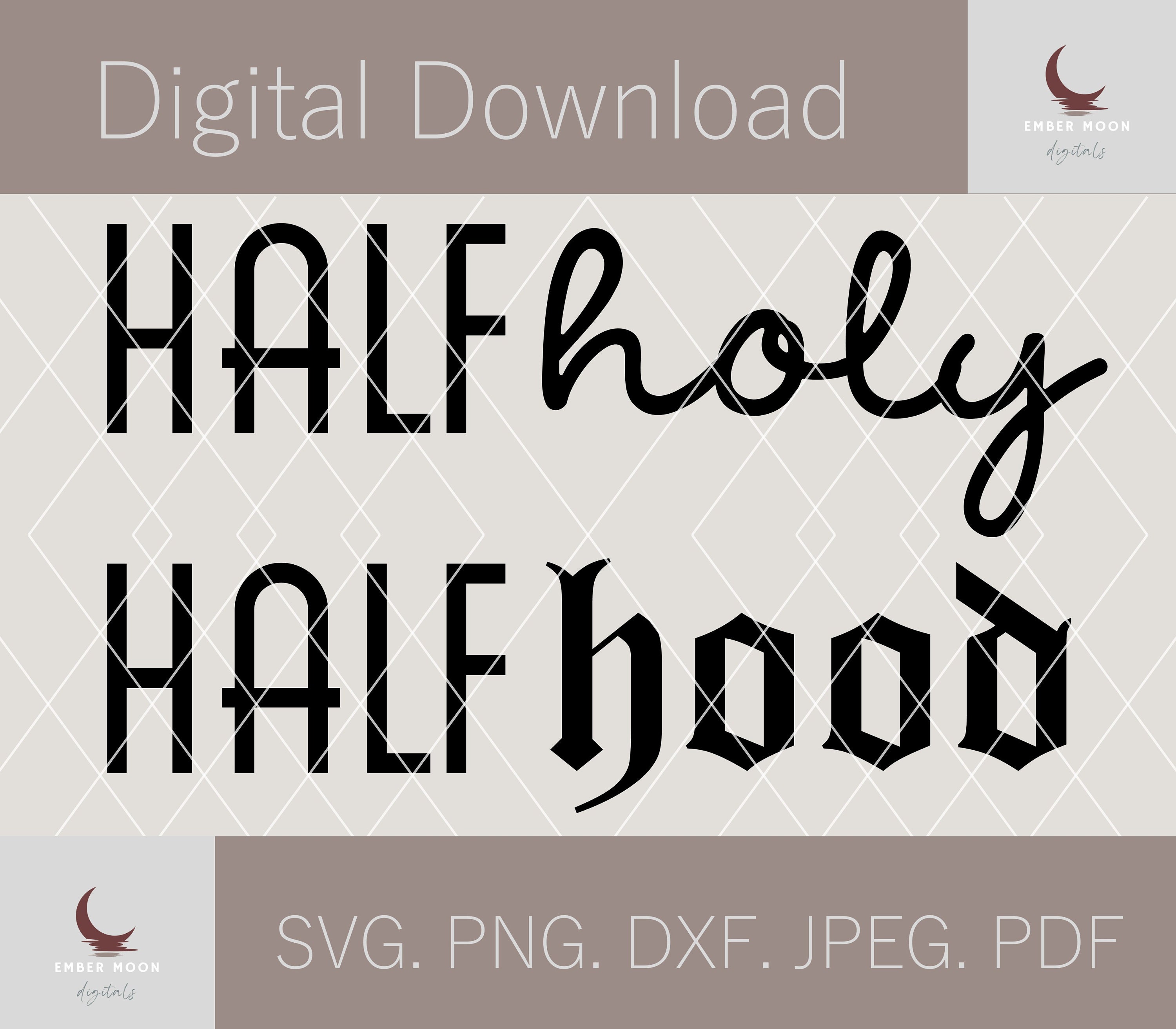 Half Holy Half Hood SVG Religious Svg Blessed Svg Funny - Etsy