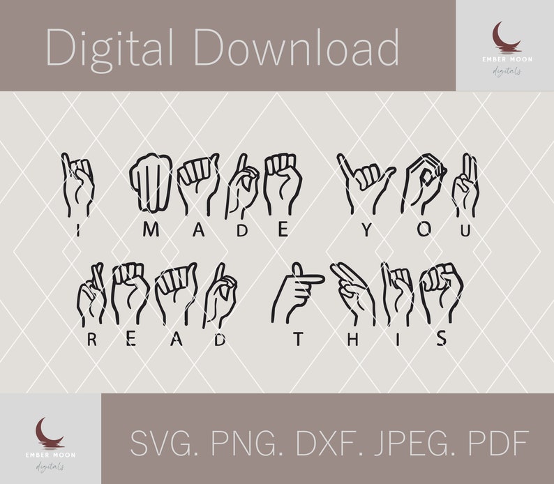 American Sign Languge SVG, Funny ASL Design, Digital Download, Cut File ...