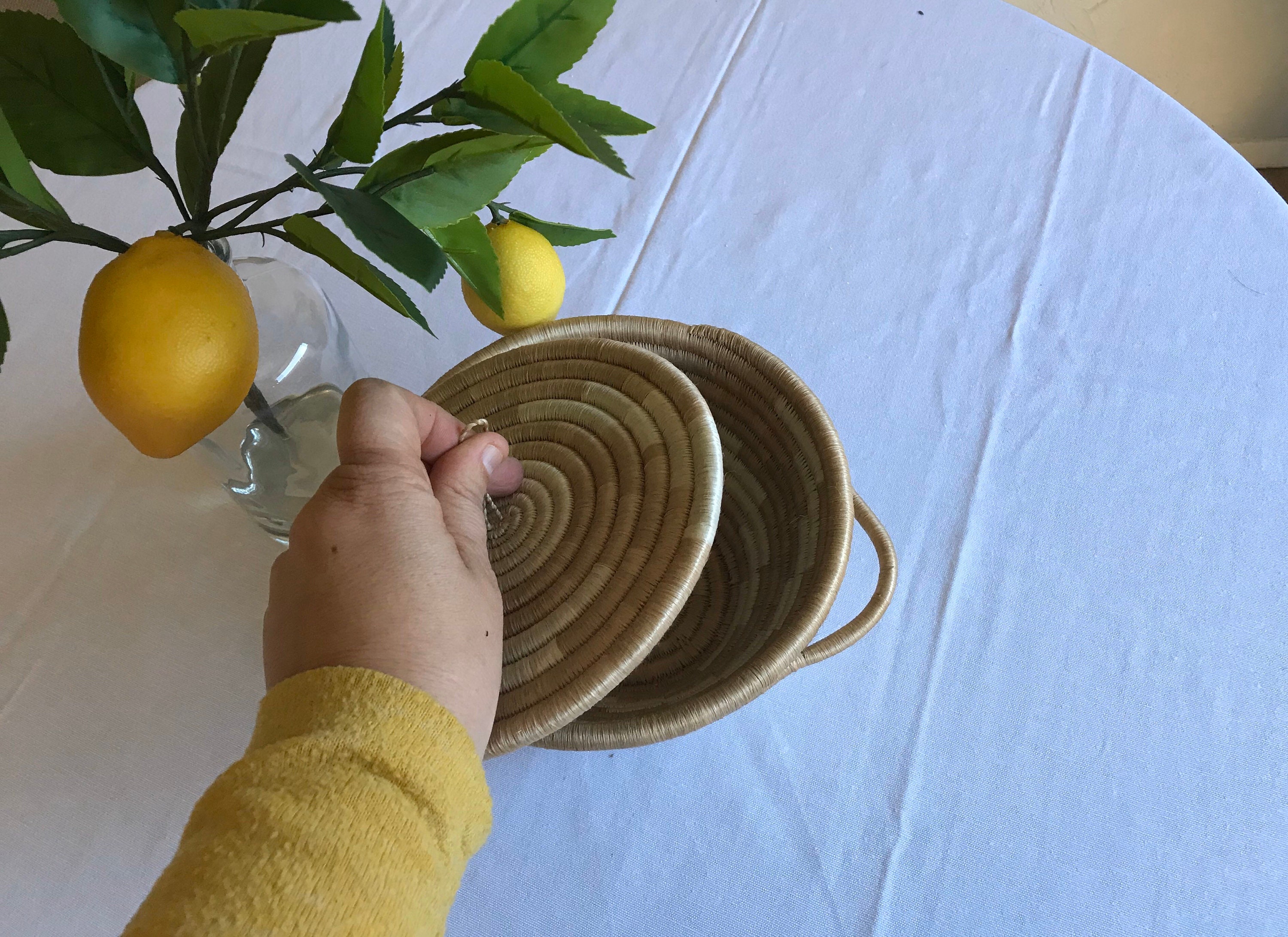 Small Basket With Lid Small Storage Basket Candy Dish - Etsy