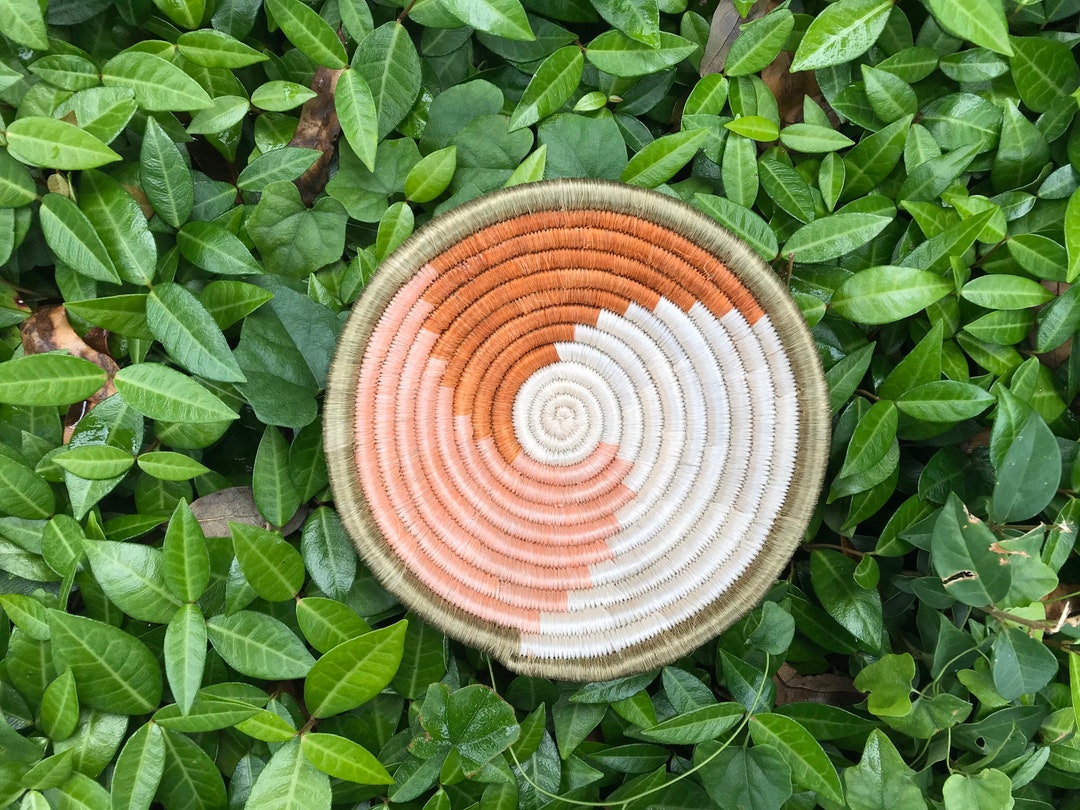 Small Coral Swirl Wall Basket, Hanging Wall Basket, African Basket ...