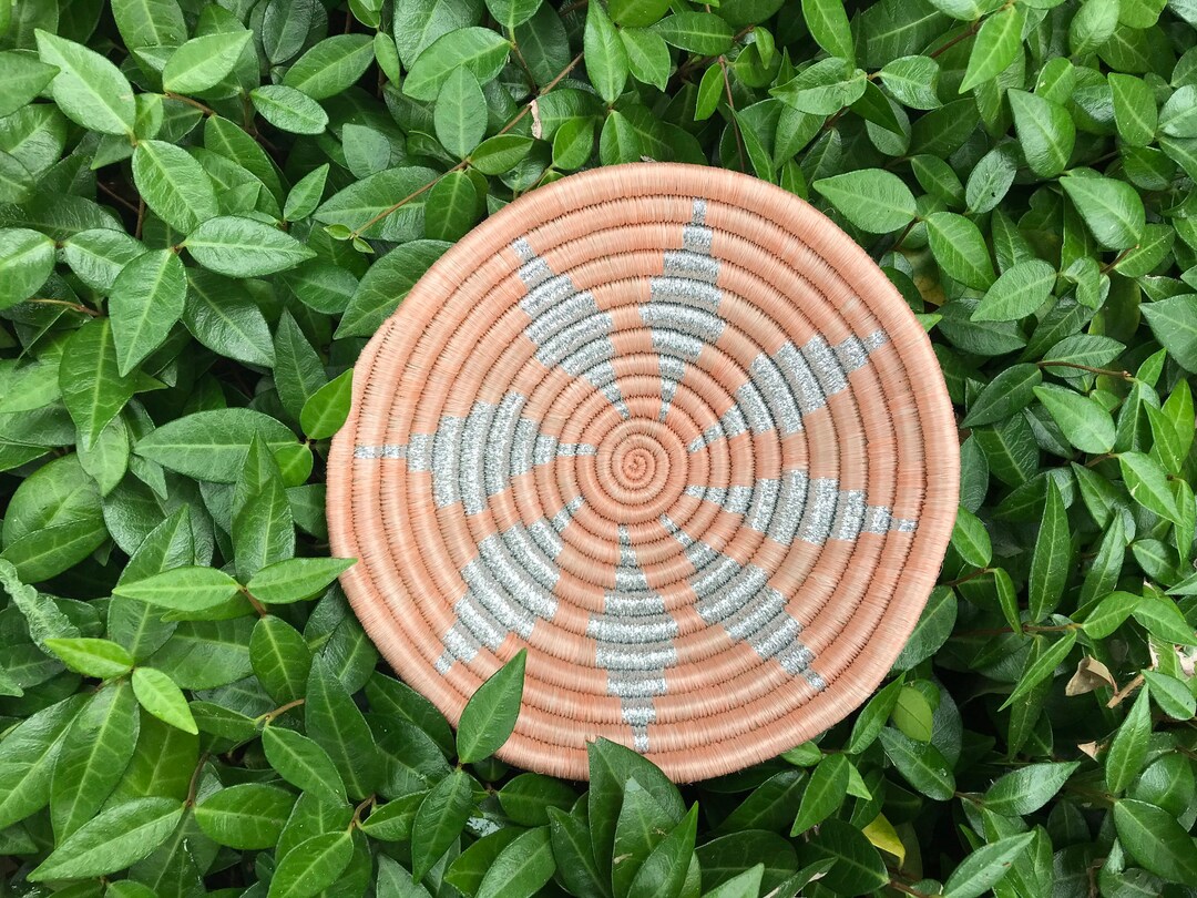 Small Coral Flower Wall Basket, Hanging Wall Basket, African Basket ...