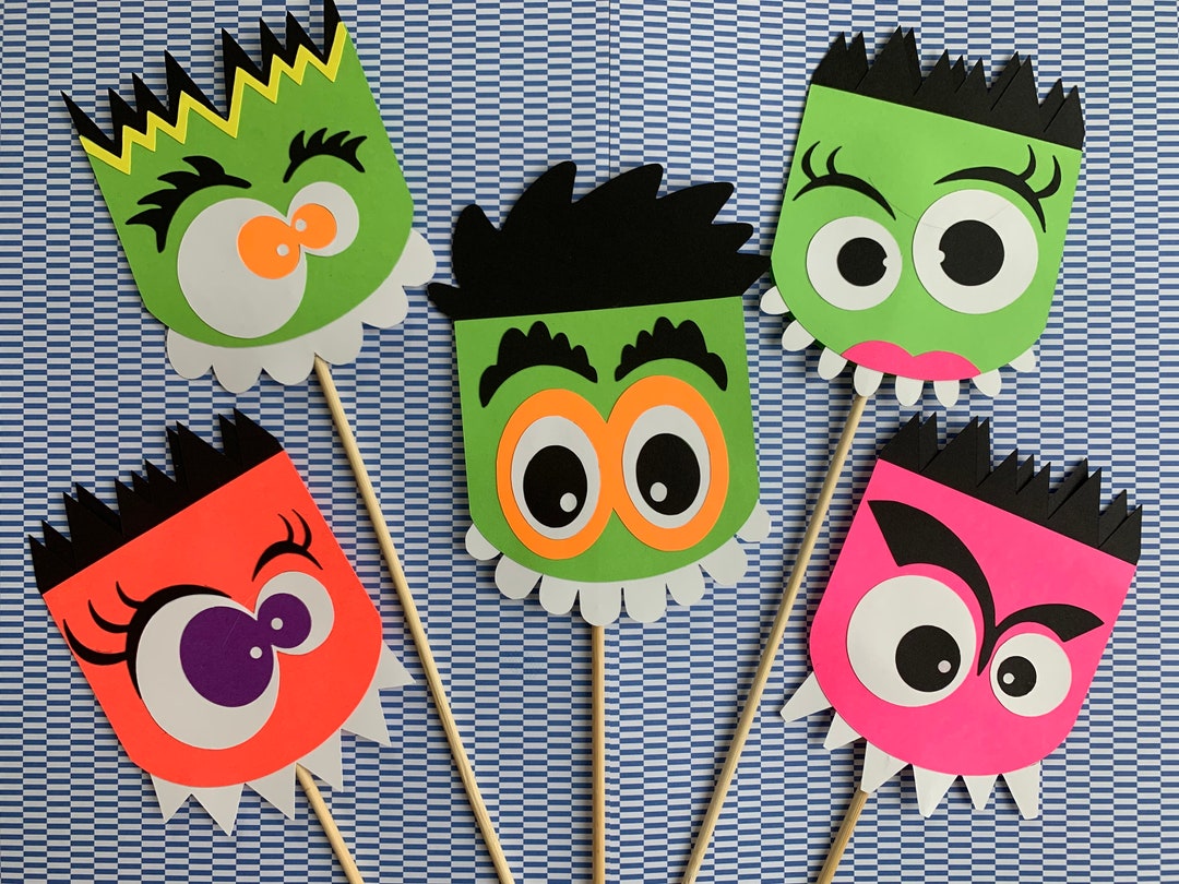 Cutout Monster Cake Topper, Friendly Monster Cake Topper, Monster Theme ...