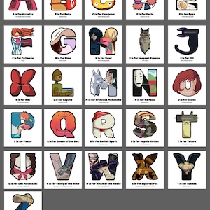 Studio Ghibli Alphabet - Etsy