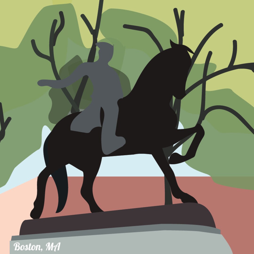 Paul Revere Statue Sticker/postcard - Etsy