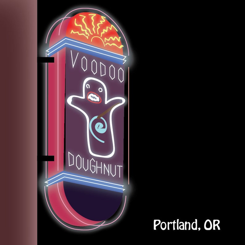 Voodoo Doughnut Sticker/postcard - Etsy