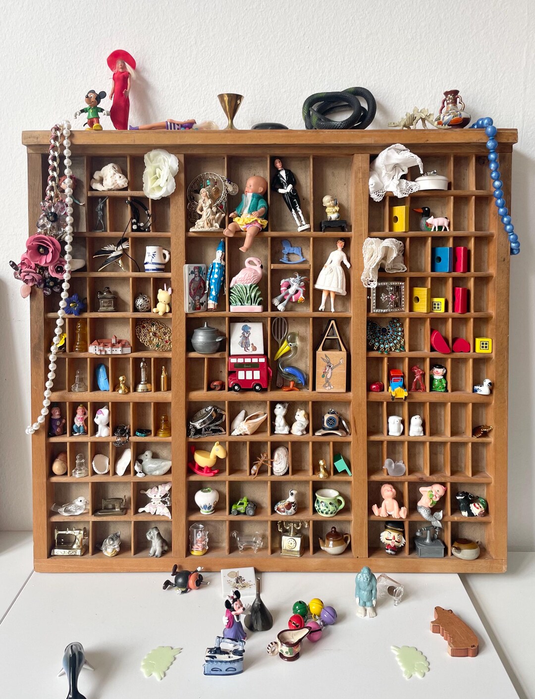 Shadowbox, Collection of Miniatures and Knick-knacks, Antique ...