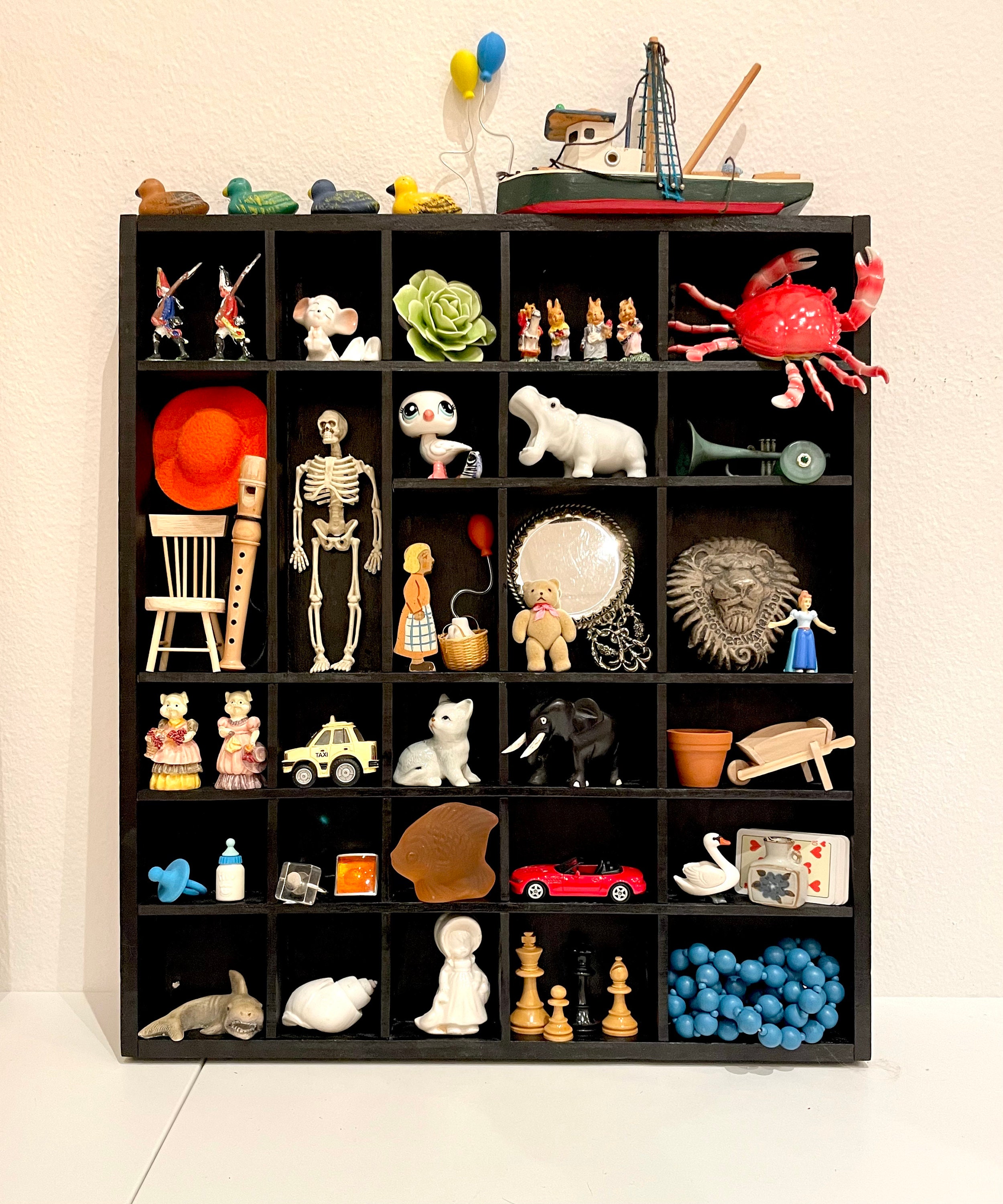 Shadowbox, Collection of Miniatures and Knick-knacks, Antique ...