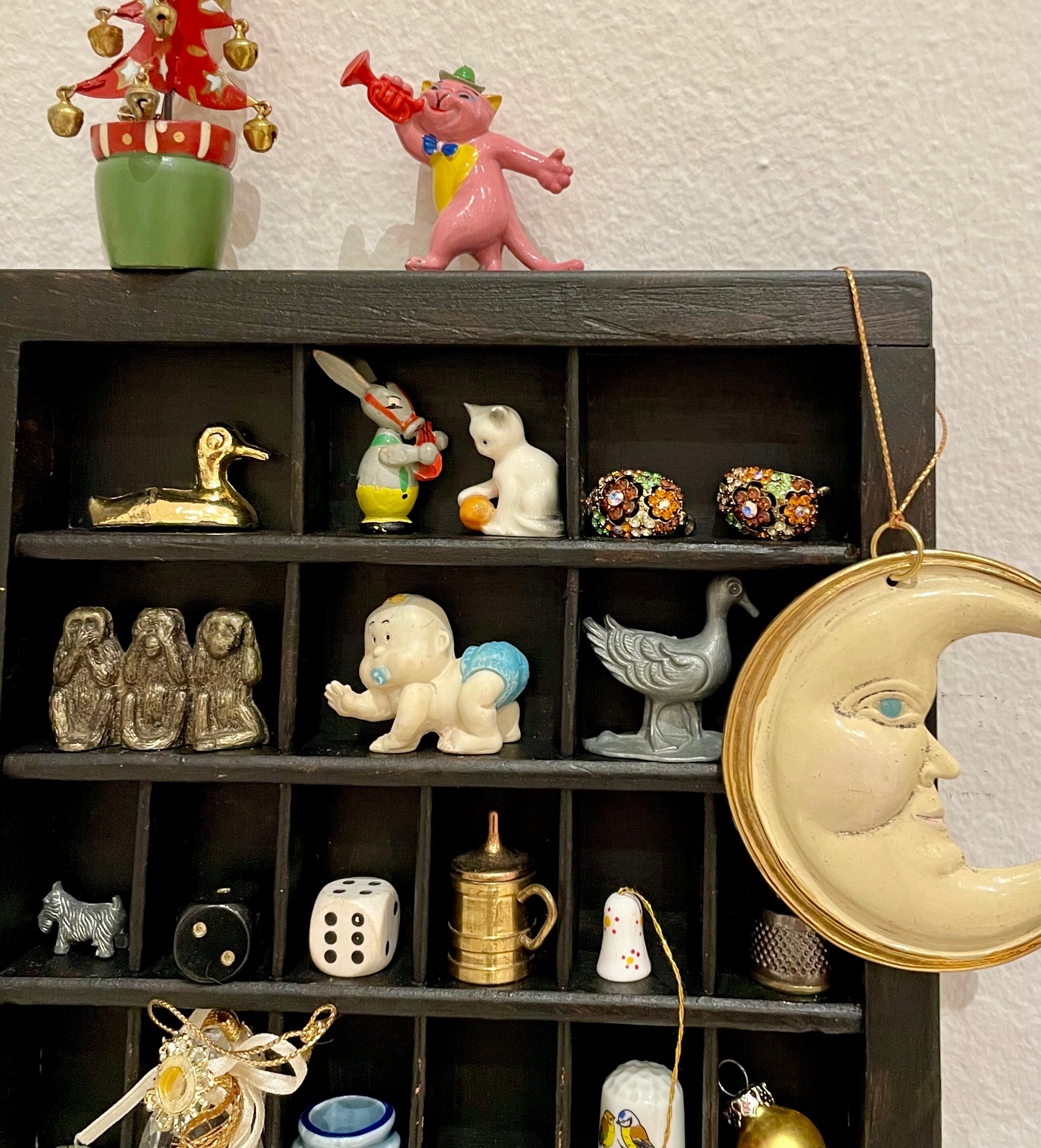 Shadowbox, Collection of Miniatures and Knick-knacks, Antique ...
