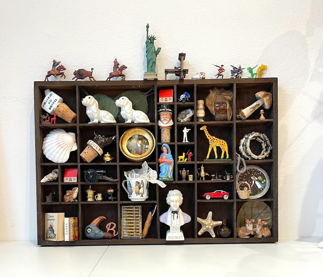 Shadowbox, Collection of Miniatures and Knick-knacks, Antique ...