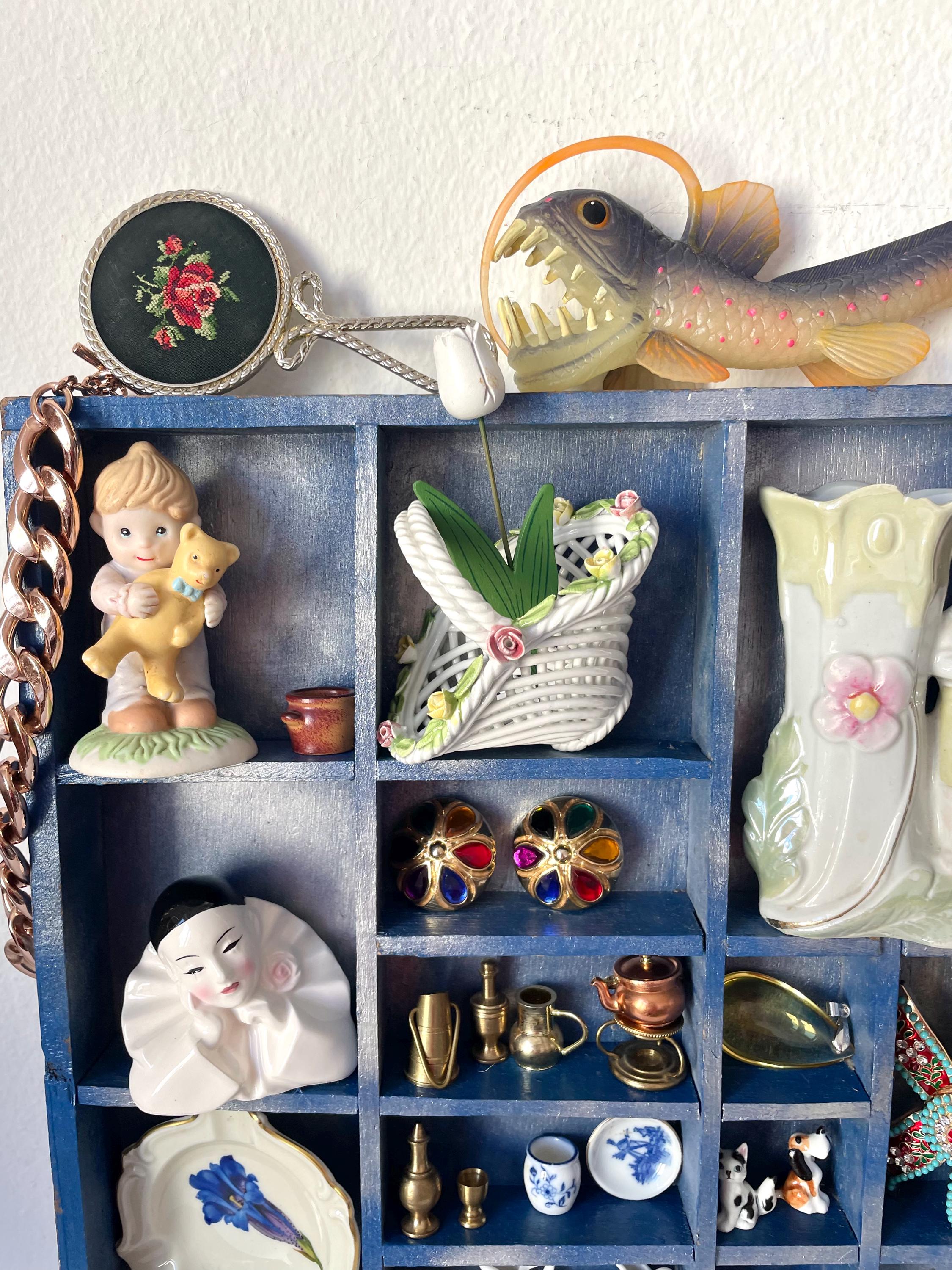 Shadowbox, Collection of Miniatures and Knick-knacks, Antique ...