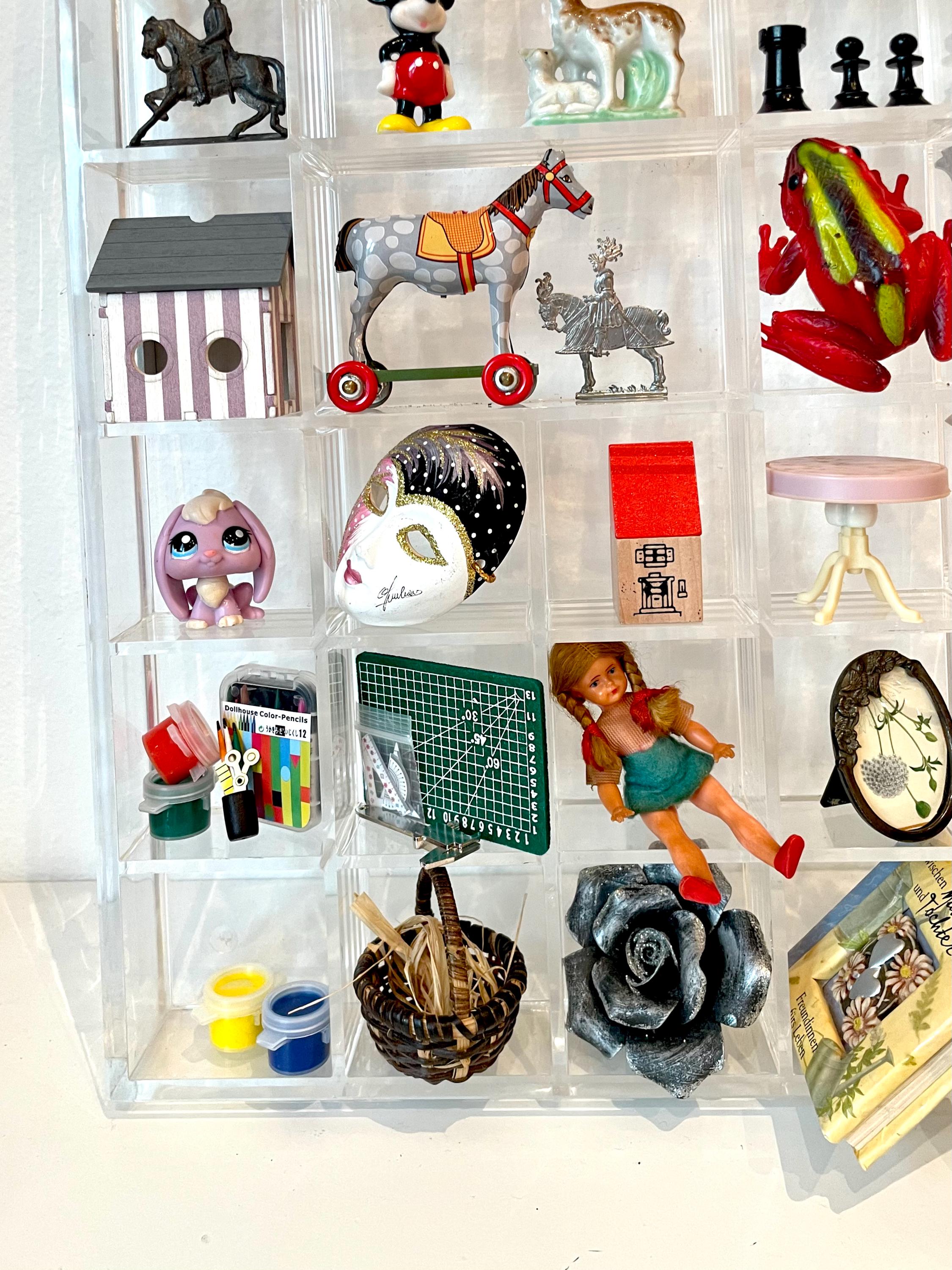 Shadow Box, Miniature, Collection of Vintage Curios Components, Altered ...