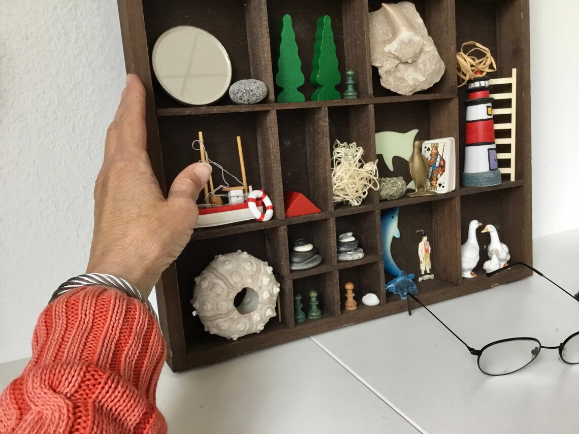 Shadowbox Great Vintage Display Case Printers Type Case Full of Vintage ...