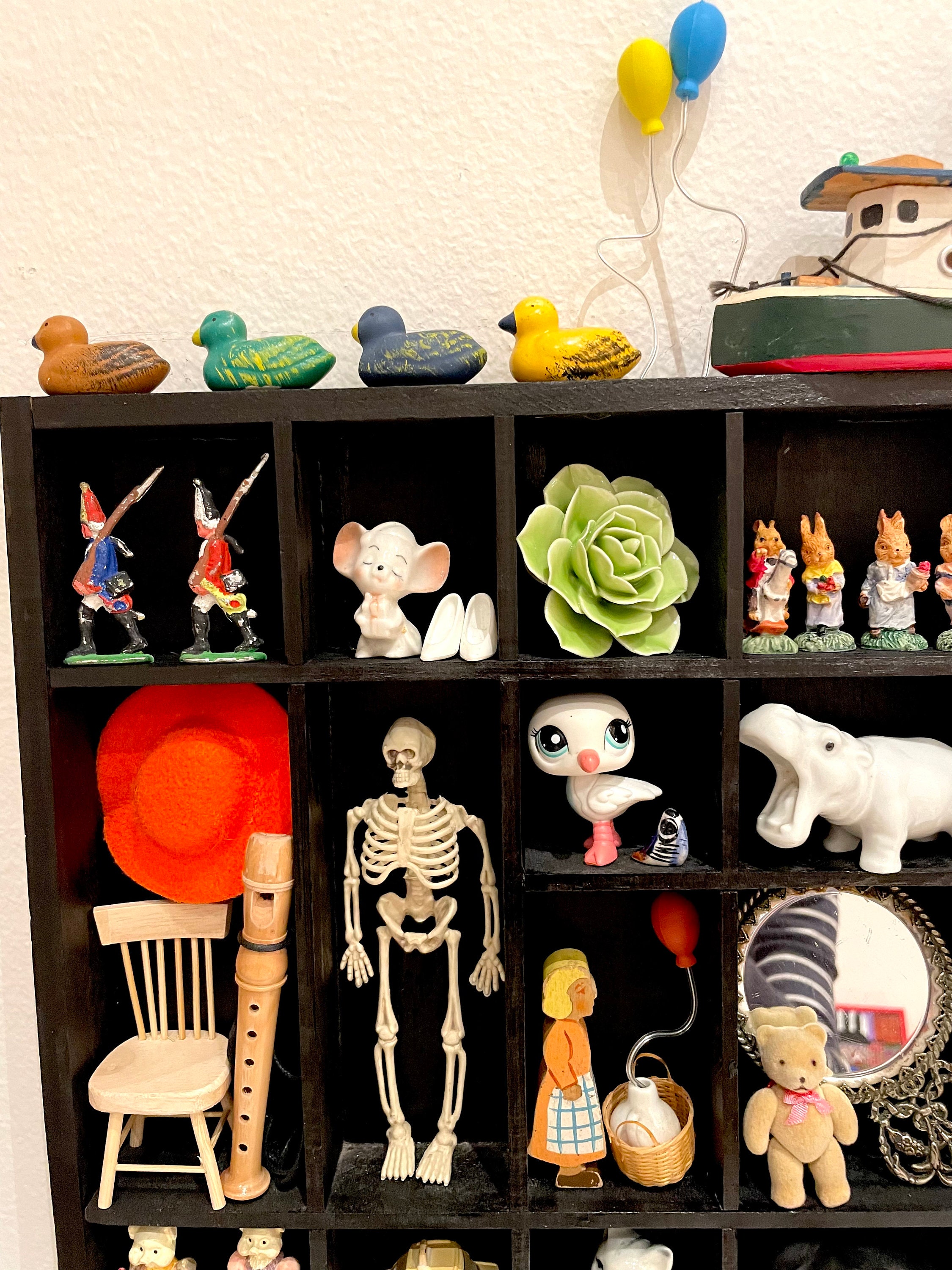 Shadowbox, Collection of Miniatures and Knick-knacks, Antique ...