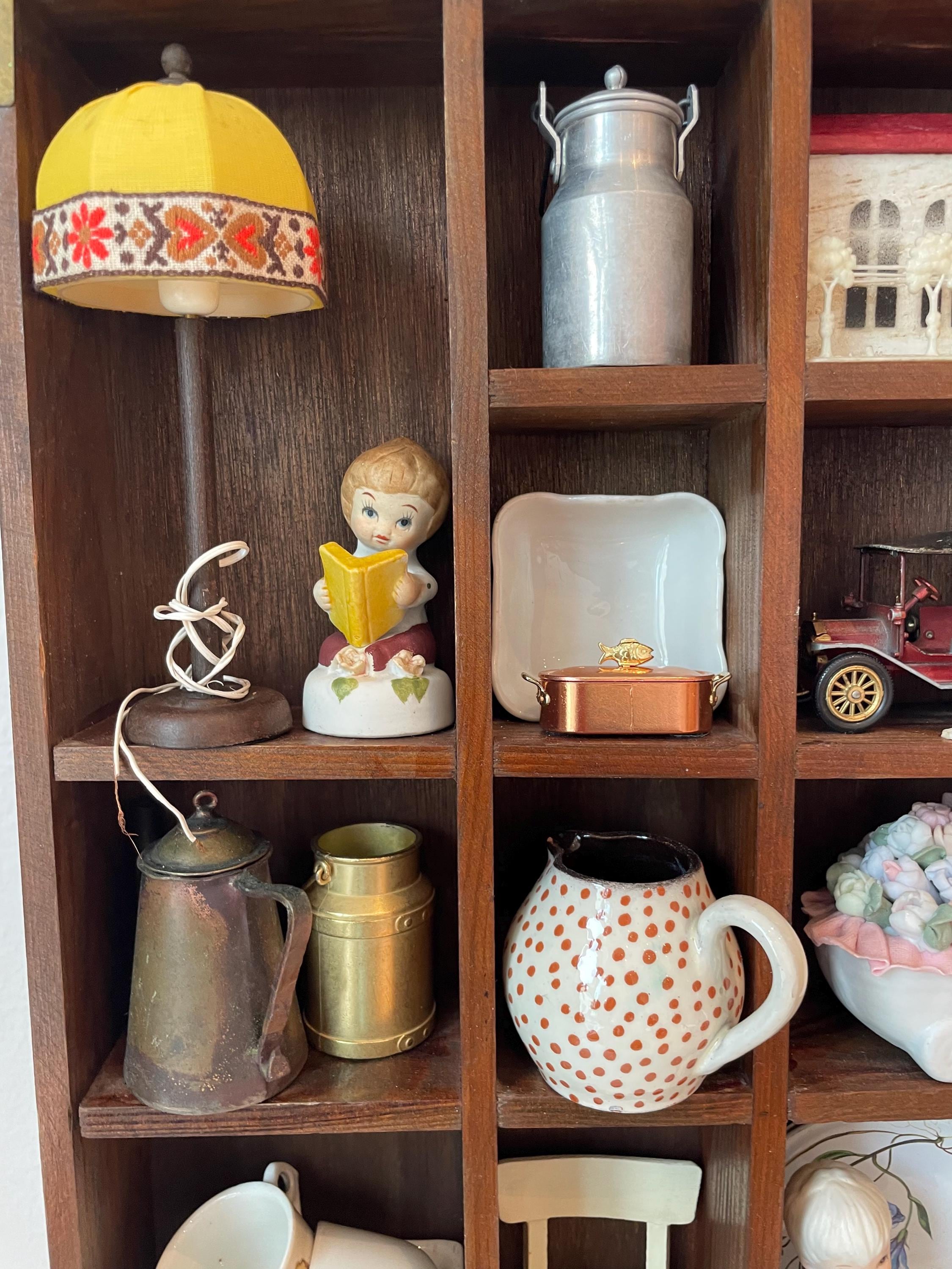 Vintage Shadowbox, Collectible Shelf of Antiques From Germany, Shelf ...